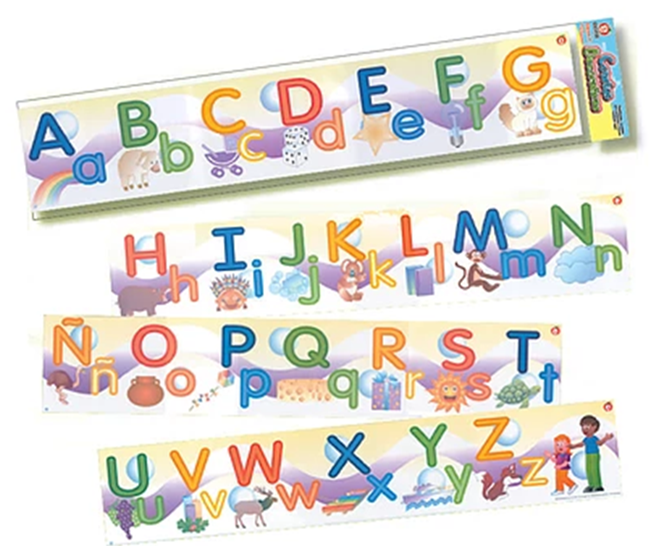 B-2532-I. Cenefa decorativa Abecedario Arcoiris :: Material Didactico ...